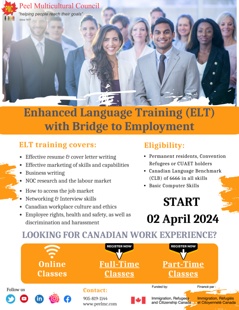 Co-op and Enhanced Language Training – Peel Multicultural Council