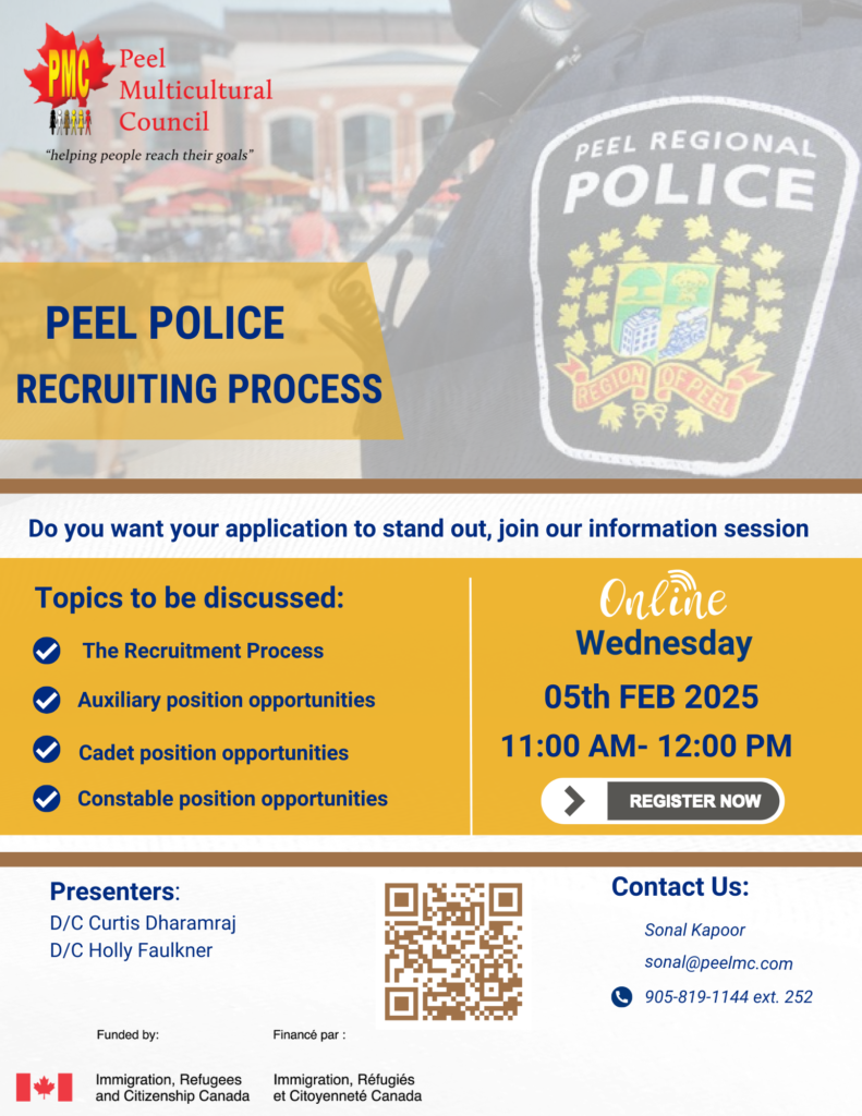 Online Session-Peel Police Recruiting Process – Peel Multicultural Council